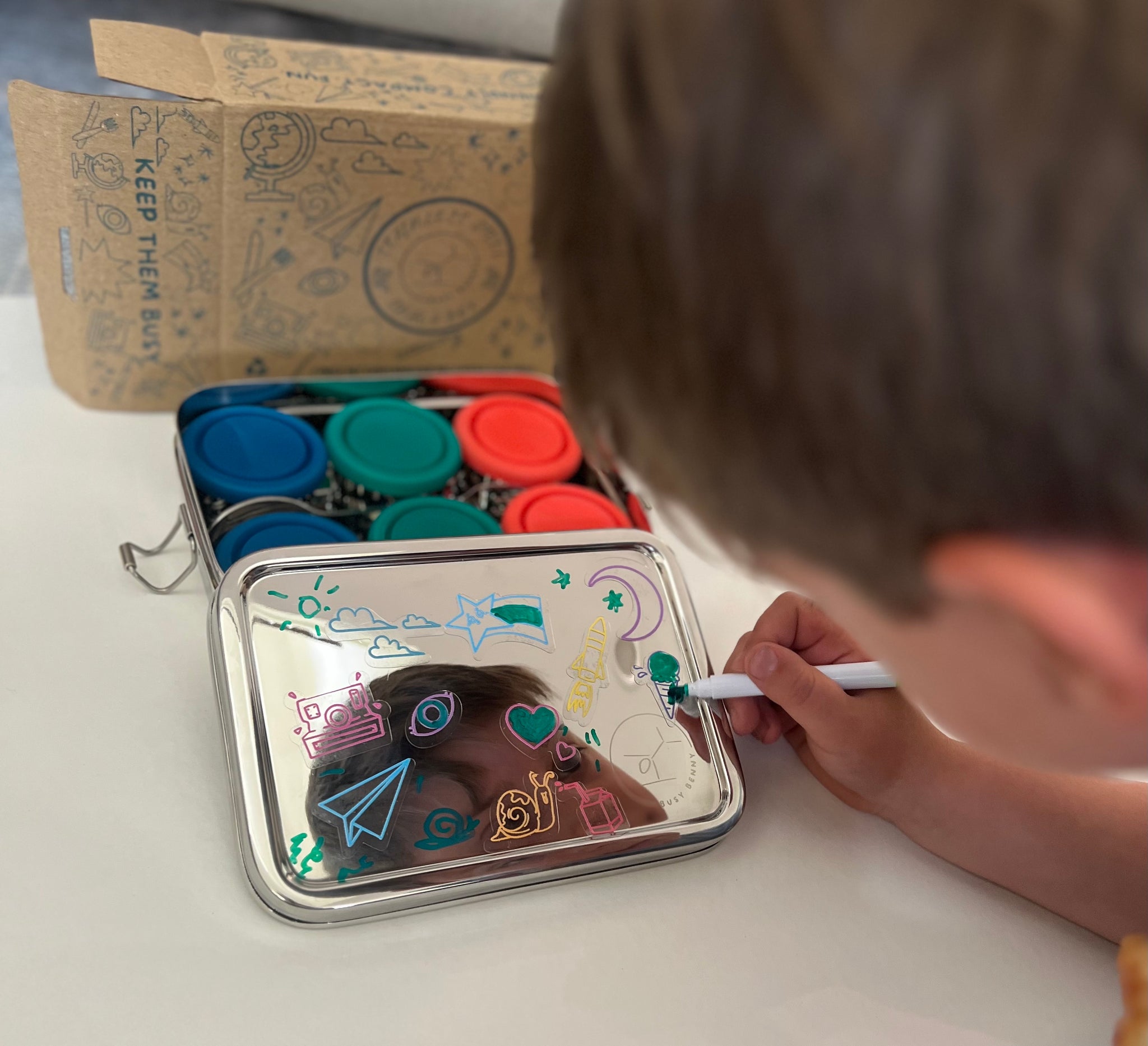 Busy Benny the original Stainless Steel Bento Snack and Activity Box